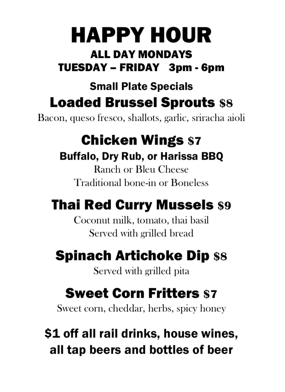 Happy Hour & Specials - The Wildwood Tavern